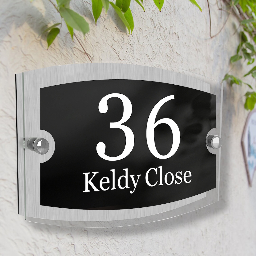 Personalised House Numbers Sign Door Number Plate for Wall House Signs ...