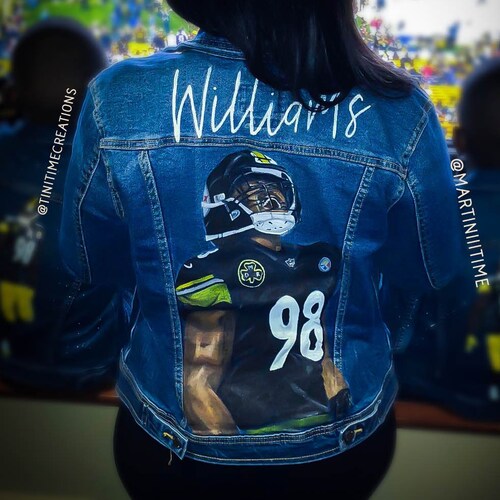 Custom Painted Sports Denim Jacket - Etsy
