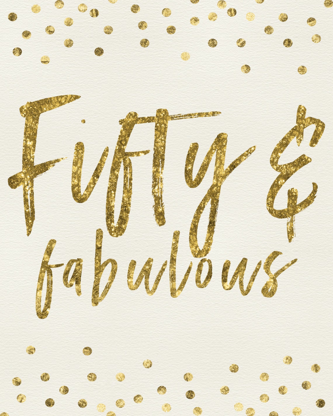 Fifty and Fabulous Fabulous Fifty Sign Birthday Printables | Etsy