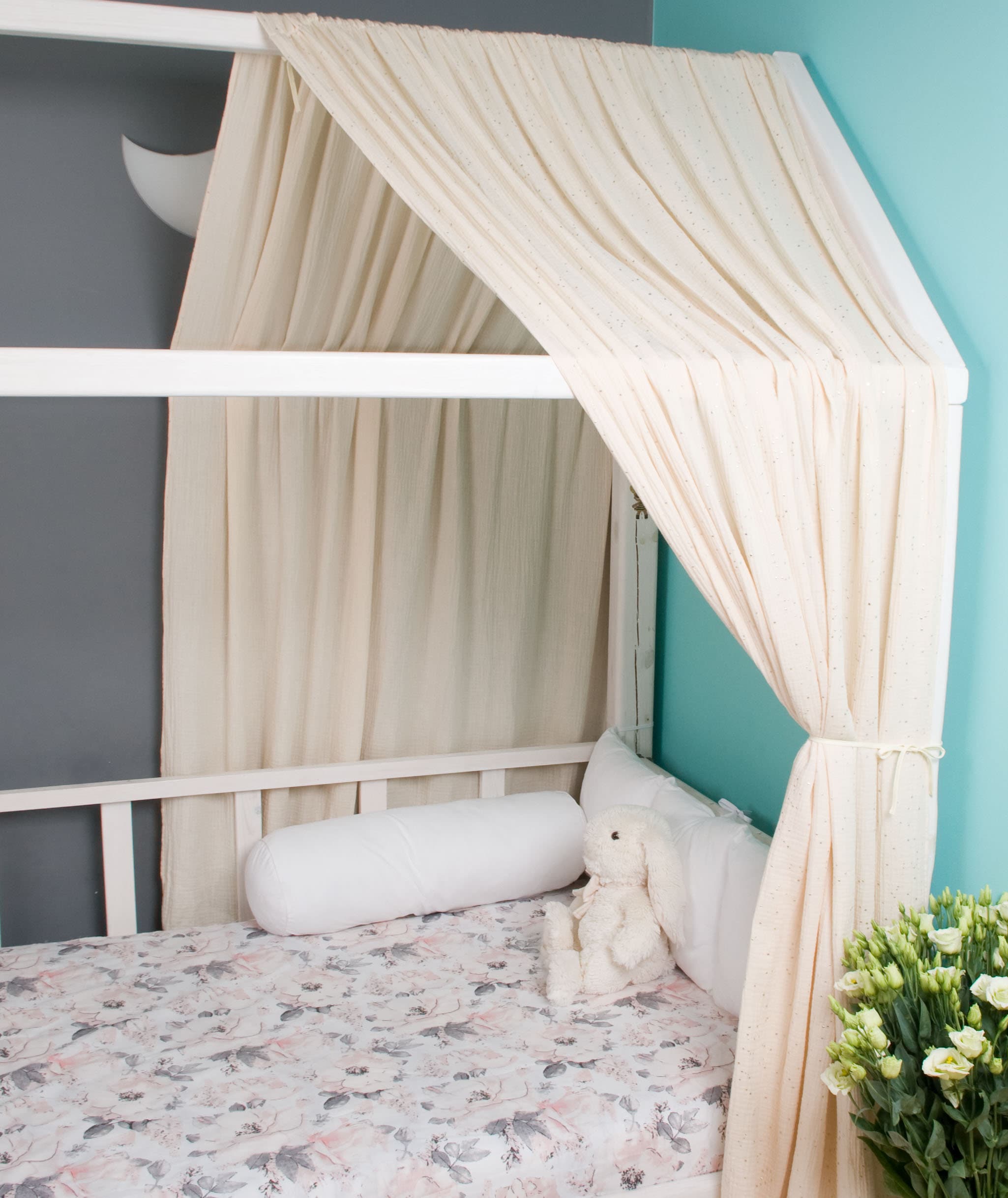 Glitter Muslin CANOPY for the Frame Montessori Bed Baldachin - Etsy