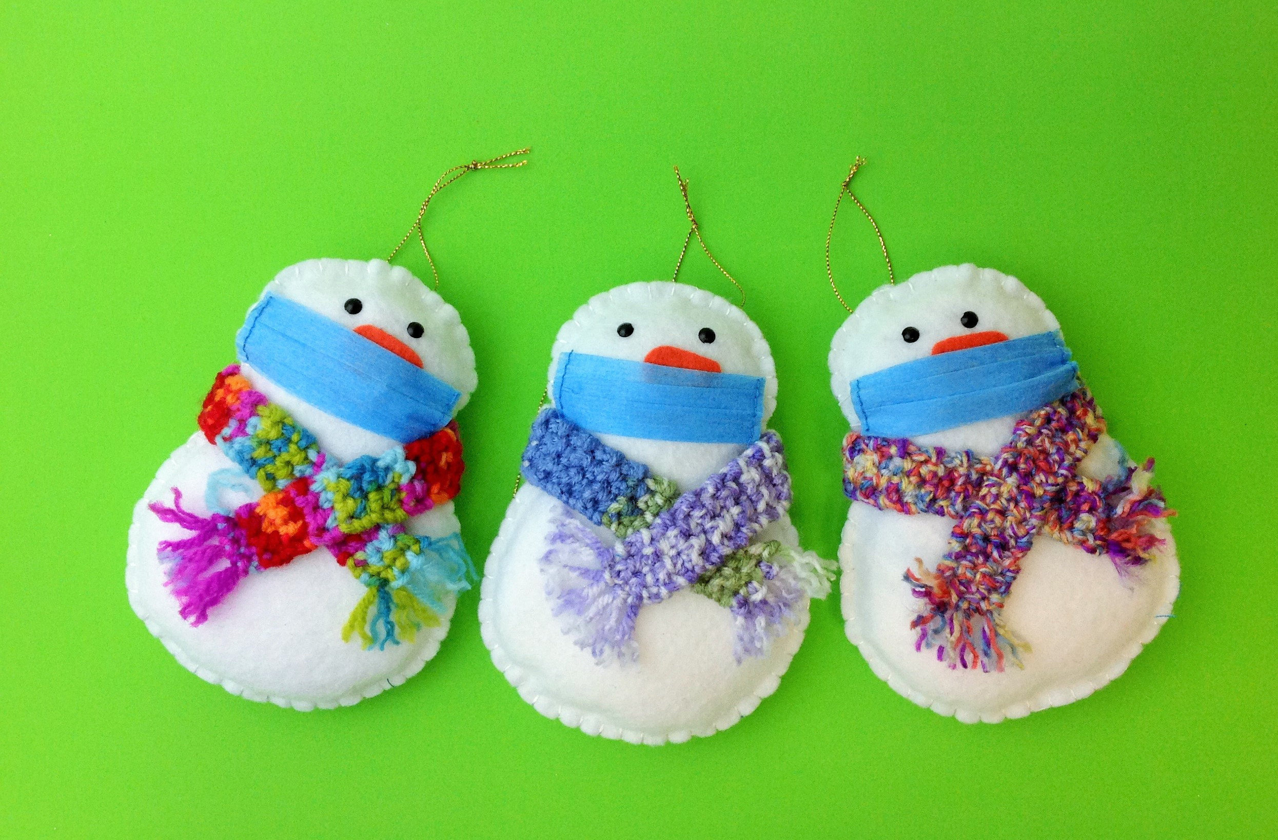 Set of 6 Christmas Snowman Felt Decorations Christmas | Etsy