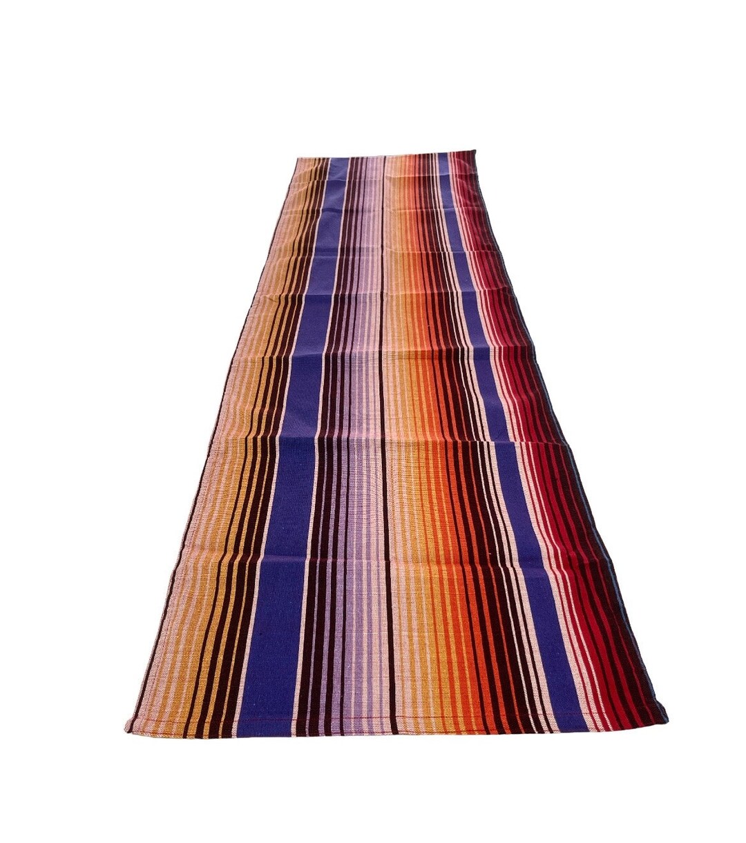 Cotton Woven Mexican Table Loom Runner 19x63" Colorful Table Decoration ...