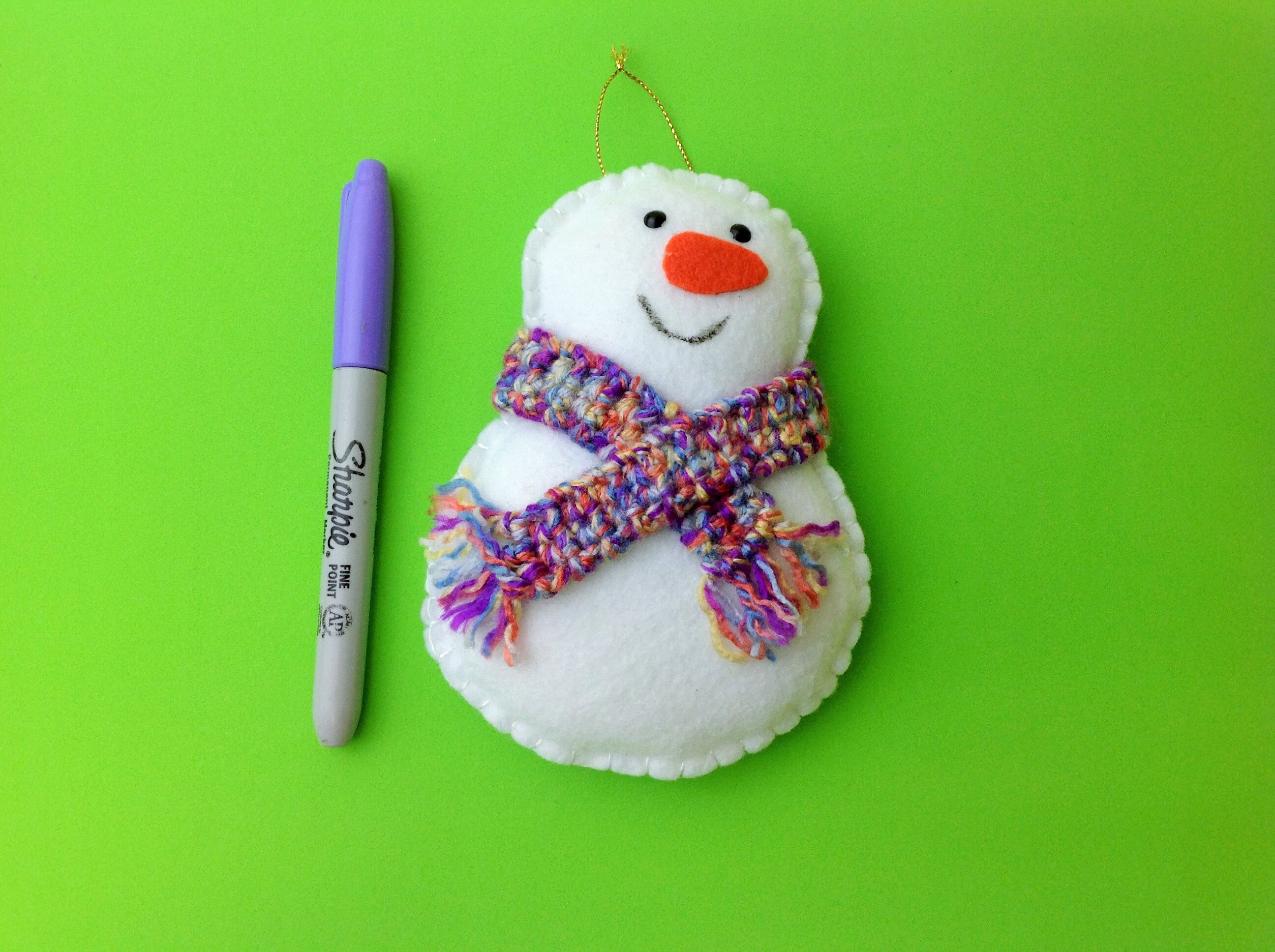 Set of 6 Christmas Snowman Felt Decorations Christmas Ornaments Made to ...