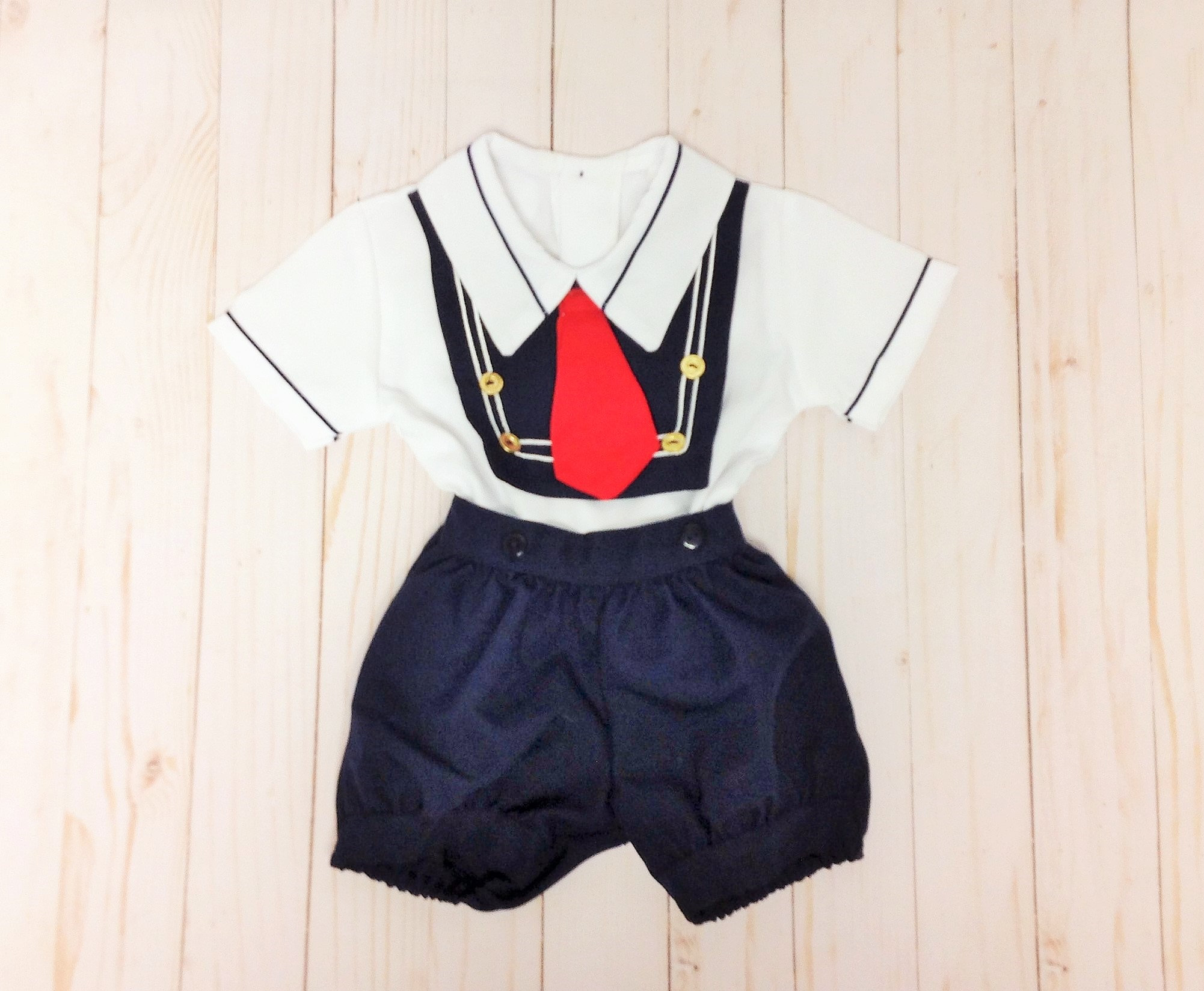 Baby Sailor Suit 3 Pices Navy Outfit Shirt Shorts & Hat | Etsy