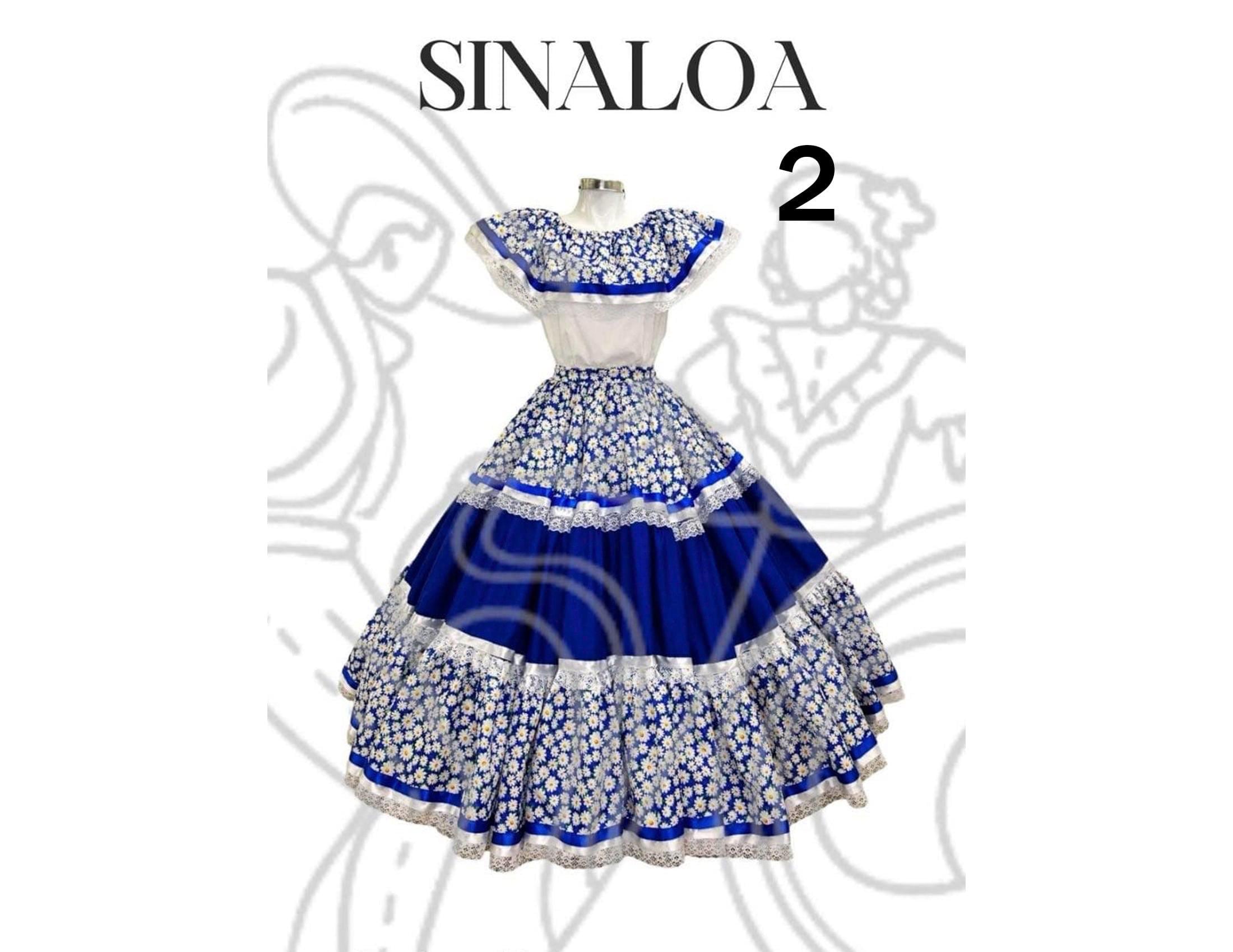 Girls Mexican Sinaloa Dancing Dress - Made to Order - Sizes 8 to 12yrs ...