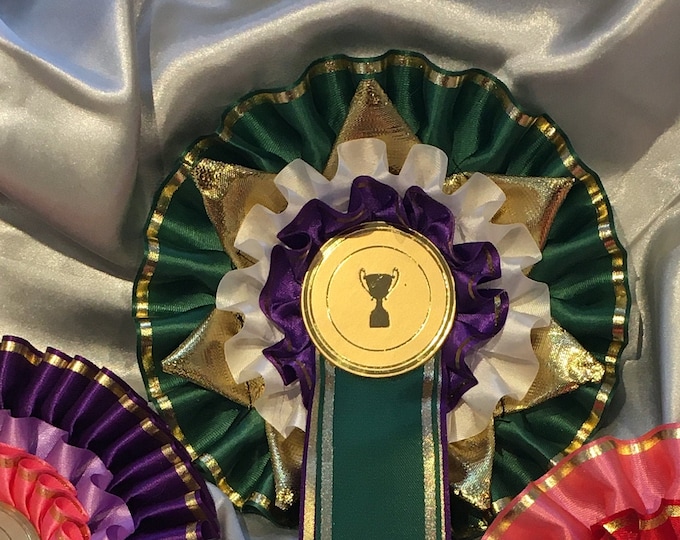 Personalised Bespoke Rosettes Award Ribbons & by RosRosettes