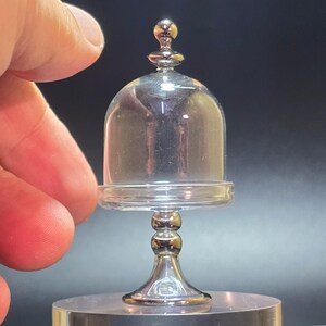 Glass Cake Dome Cover Painted in Silver for Dollhouse Decoration or as ...
