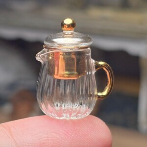 Miniature Luxury Coffee Set 18K Gold-plated Glass Jar and Pitcher for ...