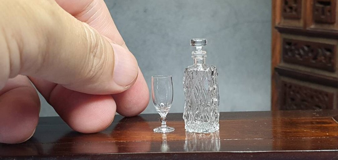 Dollhouse Miniature Bottle Glass and 1 Glass Accessories for Dollhouse ...