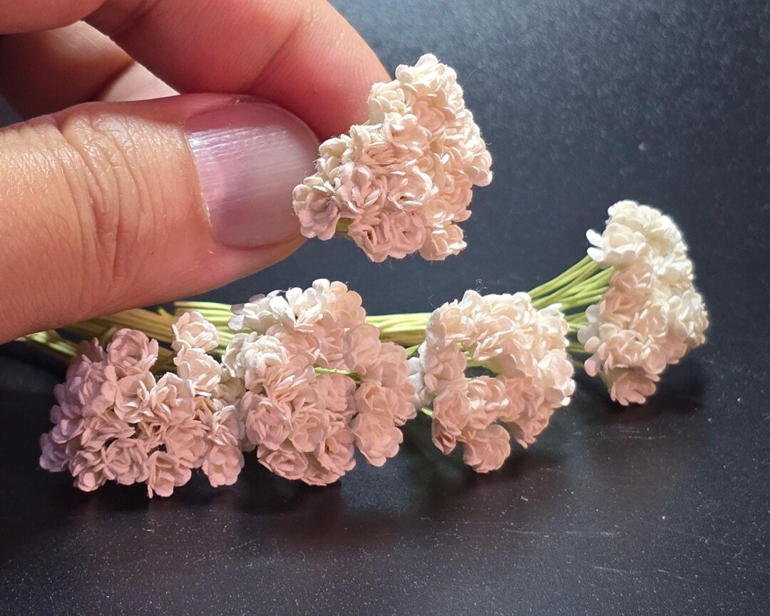 100 WHITE GYPSOPHILA Miniature Mulberry Paper Flowers Wedding - Etsy
