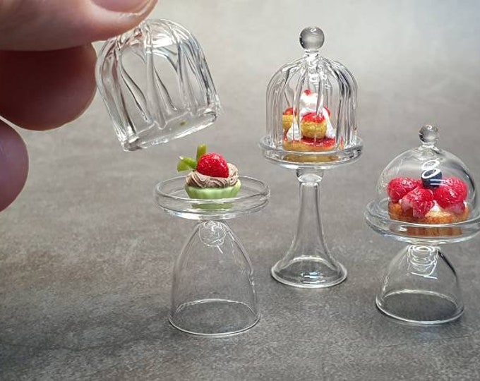 3 Stands Glass Cake Cover for Mini Cake Decorative Dollhouse - Etsy