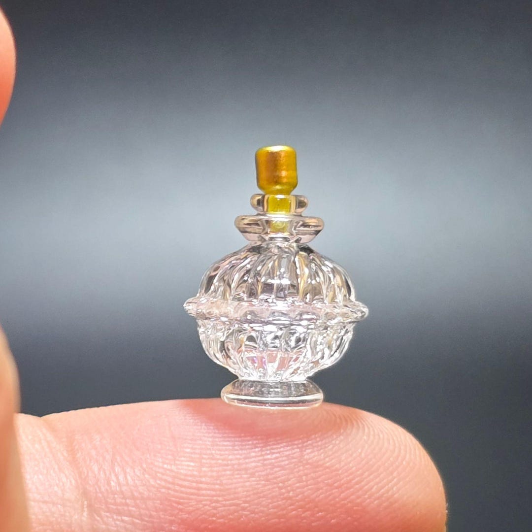 Small Glass Perfume Bottle Has a Vintage Pattern for Dollhouse ...