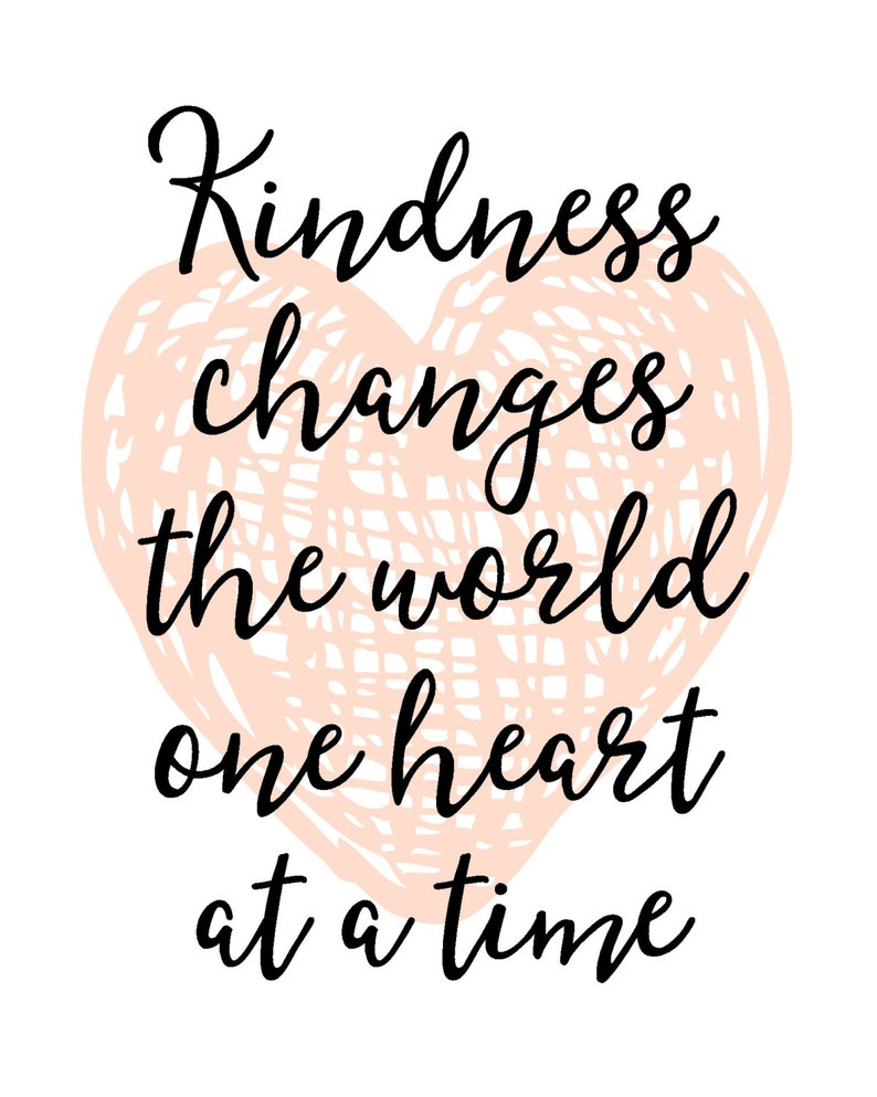 Kindness changes the world printable wall art printable | Etsy
