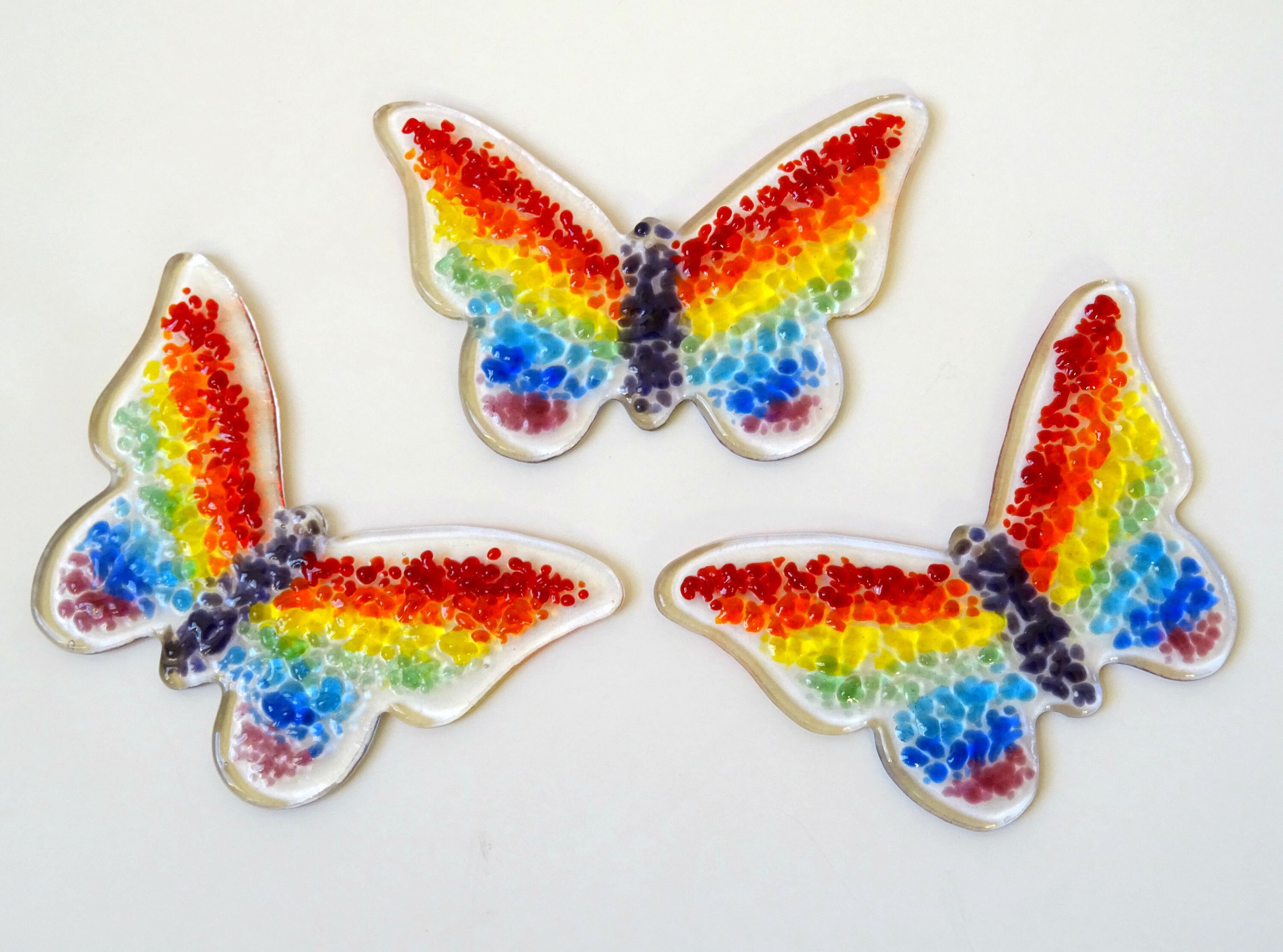 Rainbow Fused Glass Butterfly, Bunny, Music Note, Rainbow Shaped Light ...