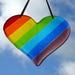Fused Glass Rainbow Heart Light Catcher Decoration Stained - Etsy