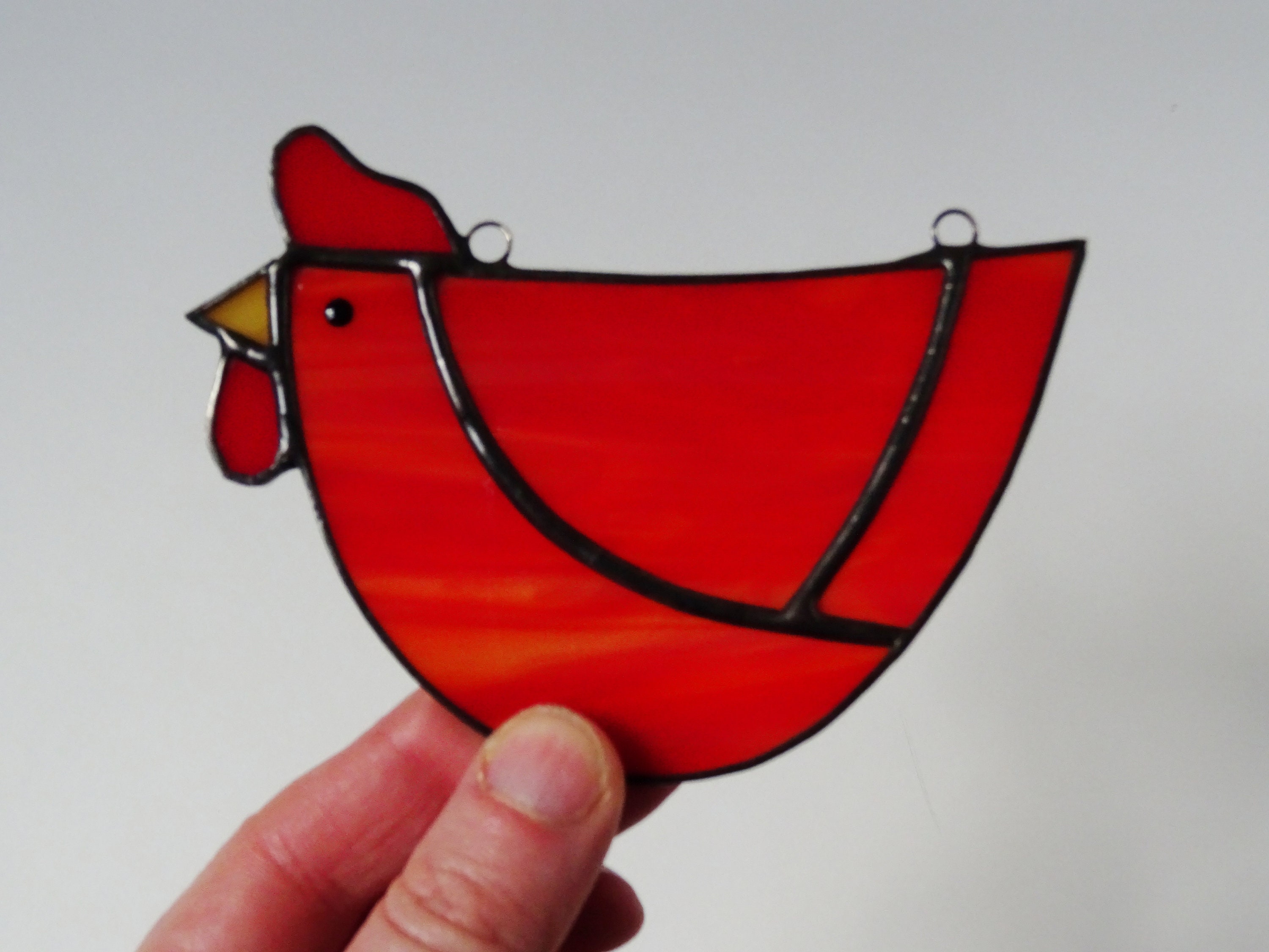 Stained glass chicken glass window decoration glass hen | Etsy