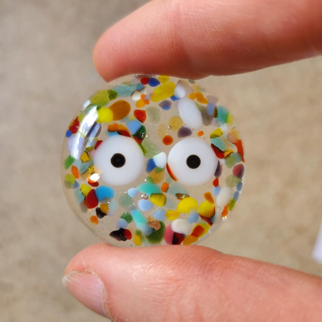 Spotty Monster Glass Pebble, Pocket Hug, Pocket Pal Pet, Stocking ...
