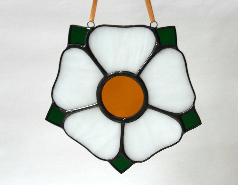 Stained Glass Yorkshire Rose Lancashire Rose Window - Etsy UK