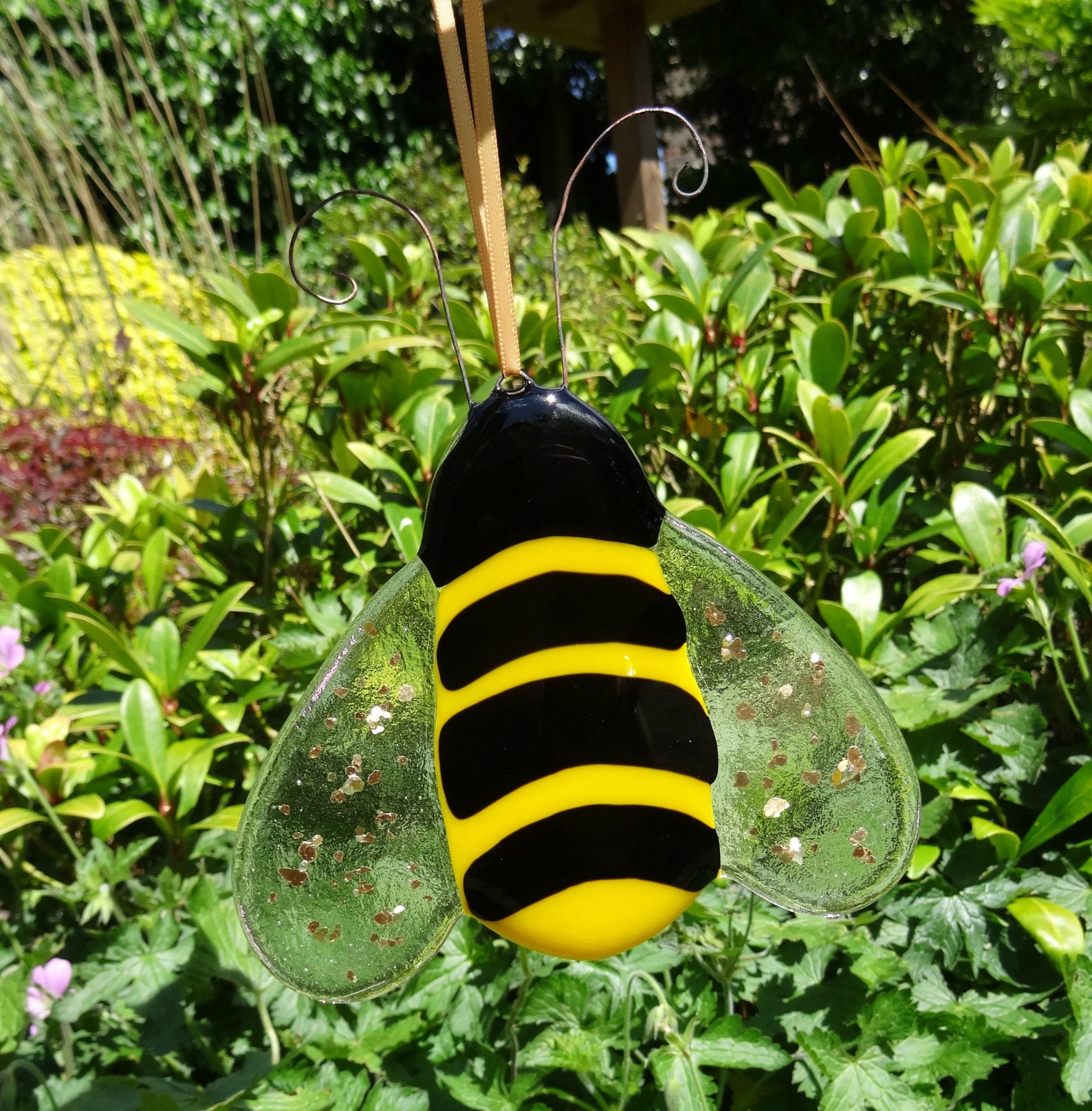 Fused Glass Bumble Bee, Glass Bee, Handmade Stained Glass Art, Bee Gift ...
