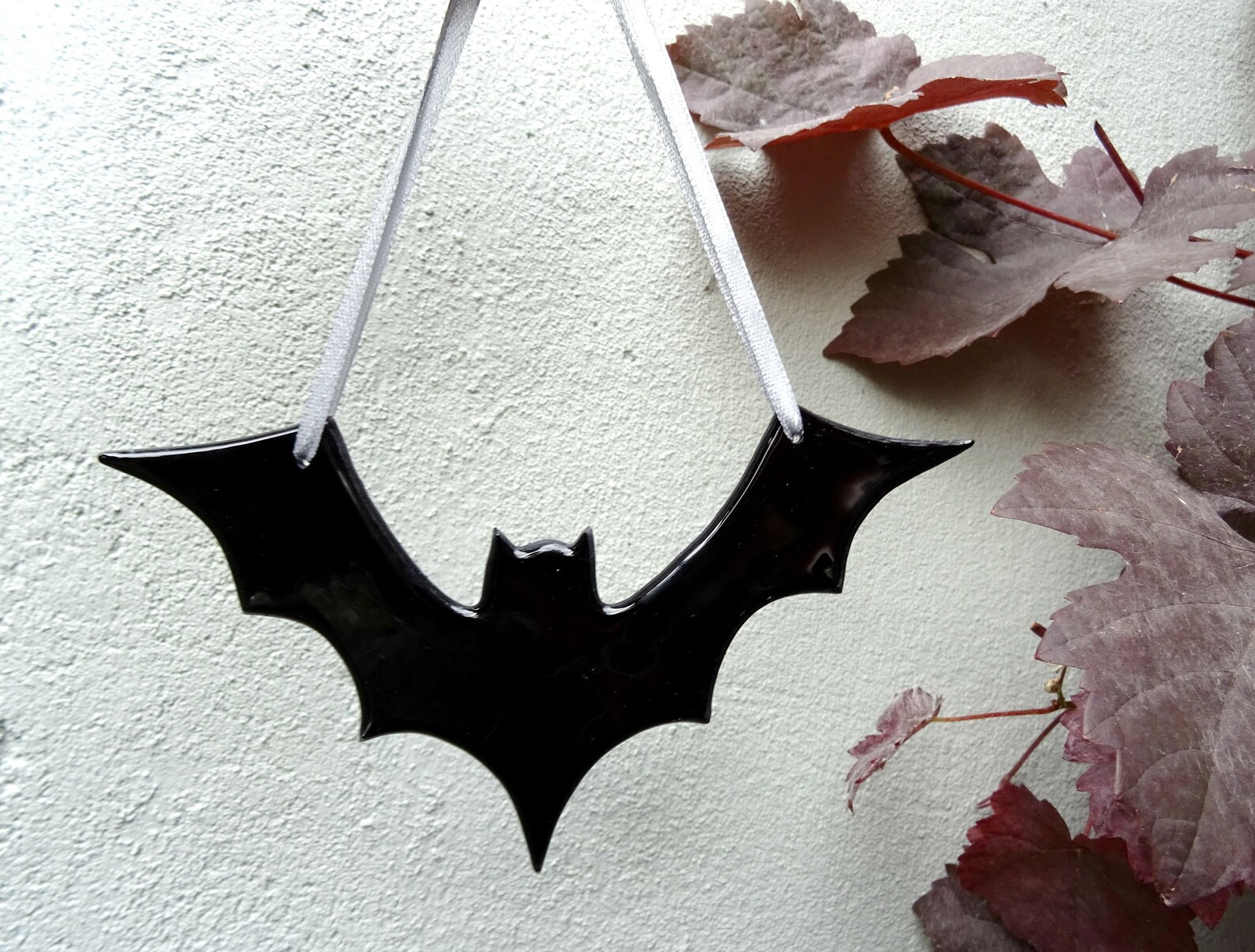 Bat Decoration Fused Glass Bat Halloween Decoration Art - Etsy