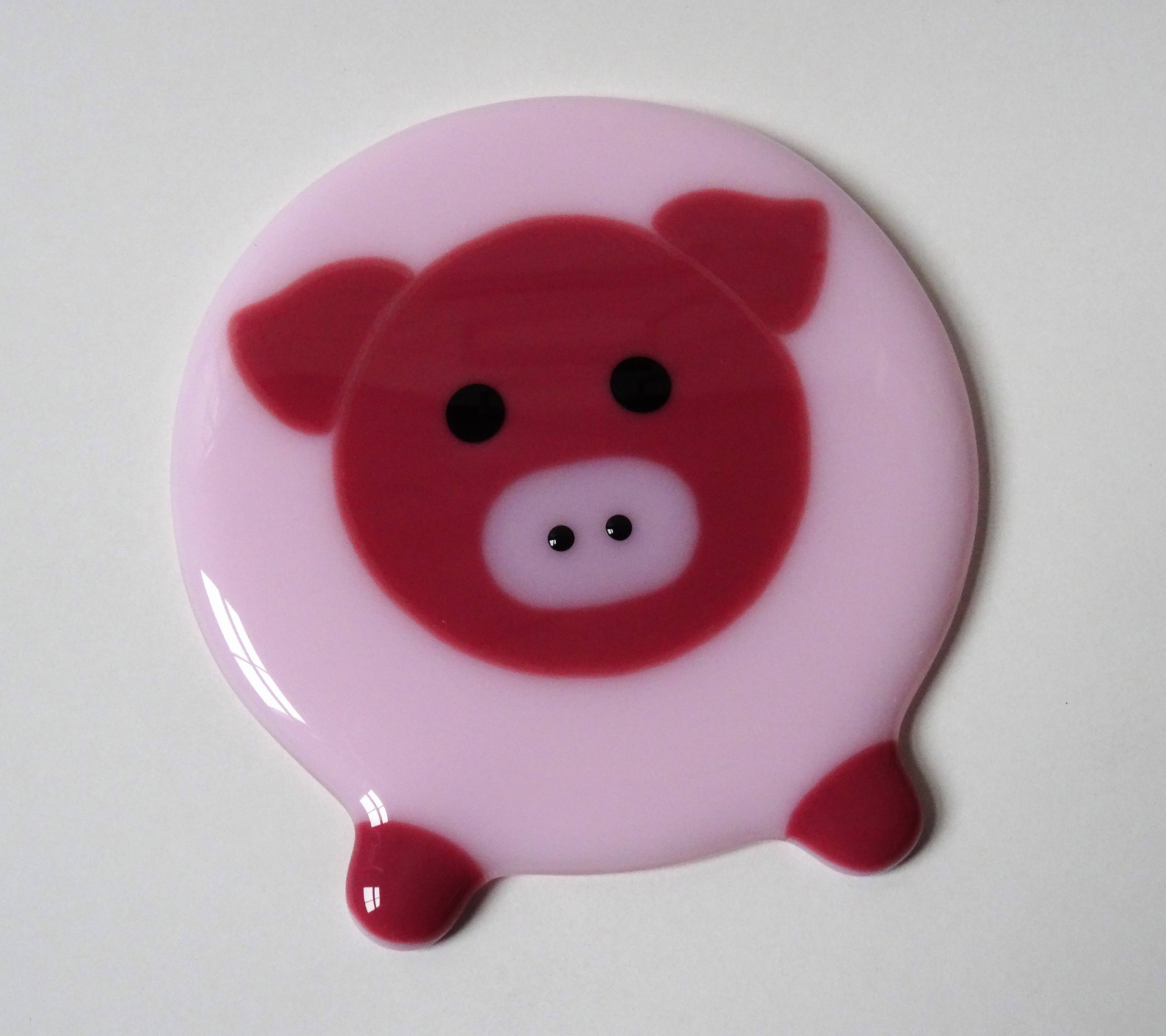 Pig Coaster Fused Glass Coaster Drinks Mat Fused Glass Pig - Etsy UK