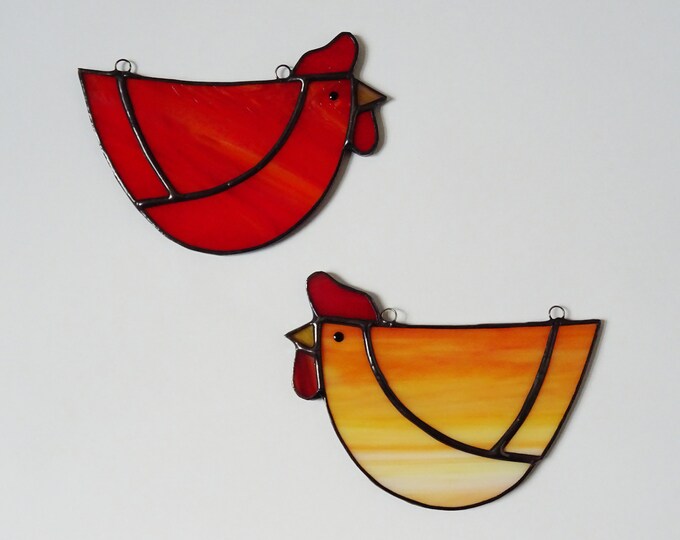 Stained Glass Chicken Glass Window Decoration Glass Hen - Etsy UK