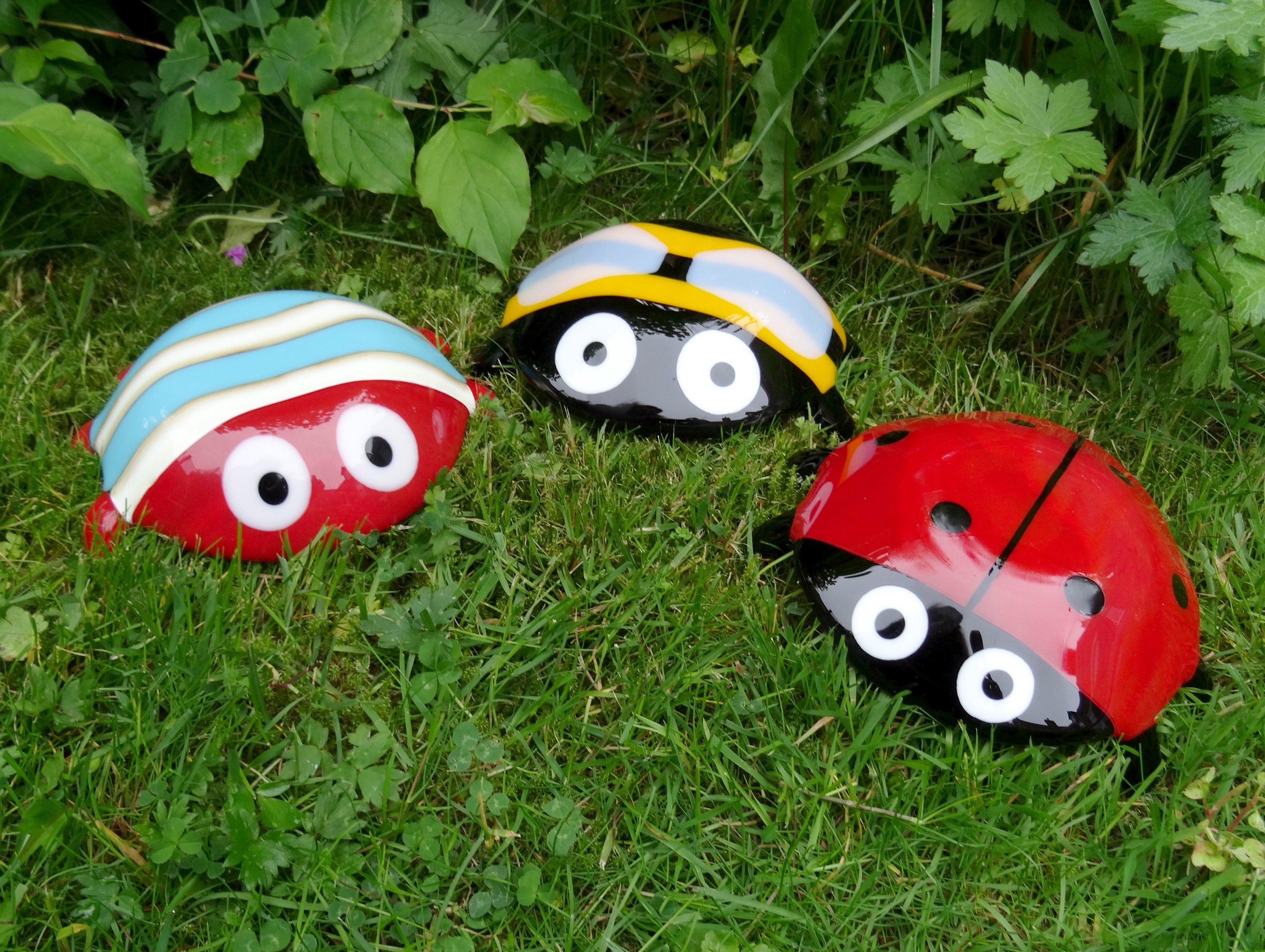Fused Glass Bugs, Ladybird, Bumblebee, Bee, Beetle, Garden Ornament ...