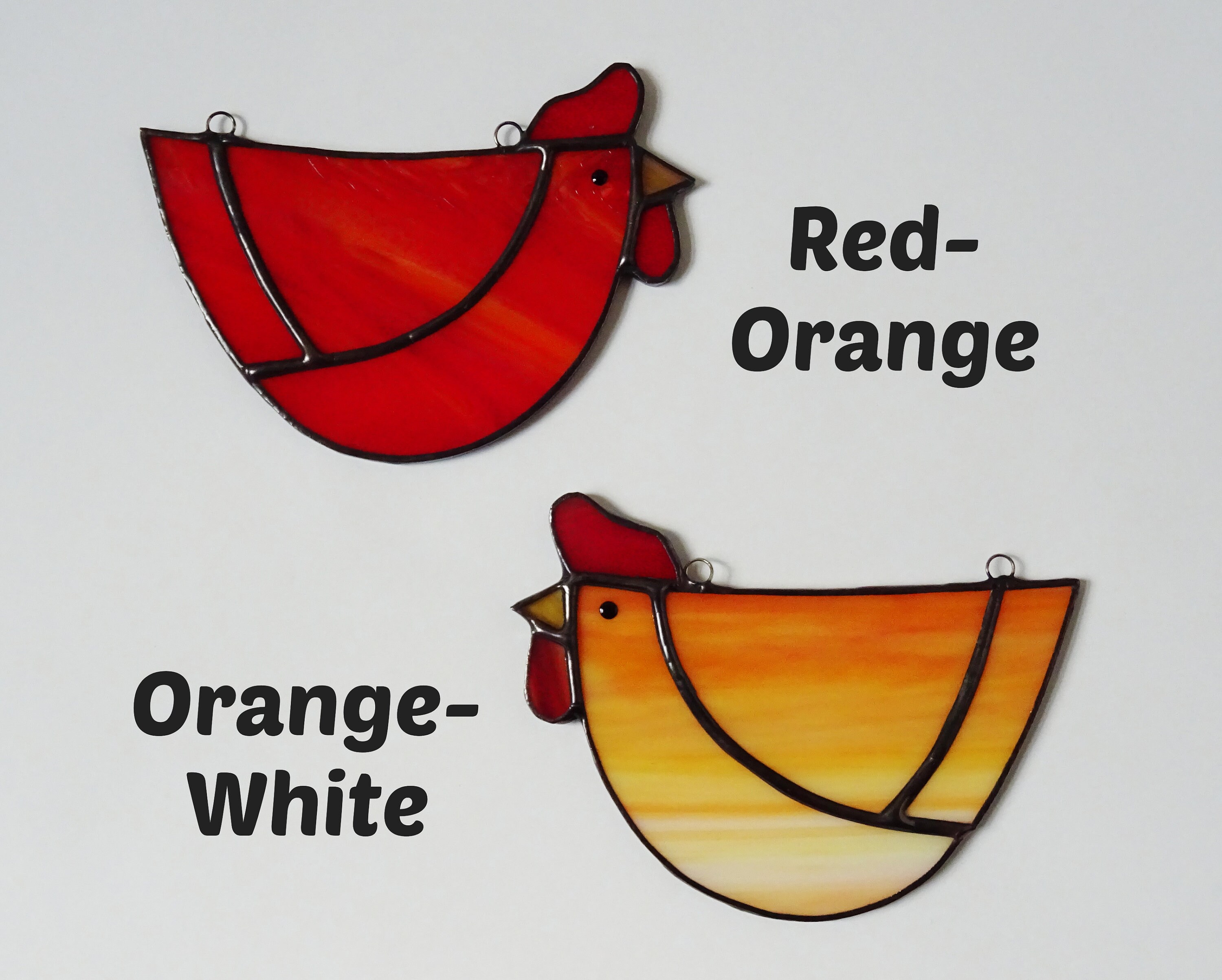 Stained glass chicken glass window decoration glass hen | Etsy