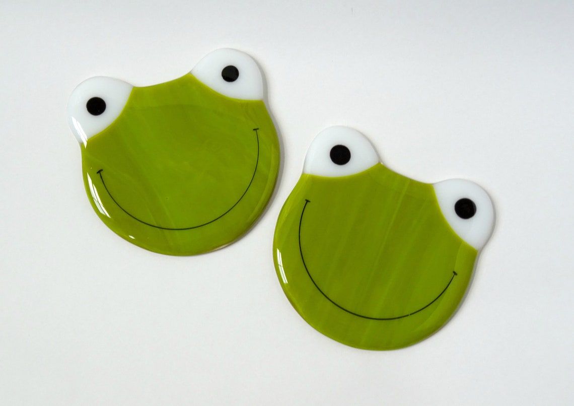 Frog Coaster, Fused Glass Coaster, Drinks Mat, Fused Glass Frog, Gift ...