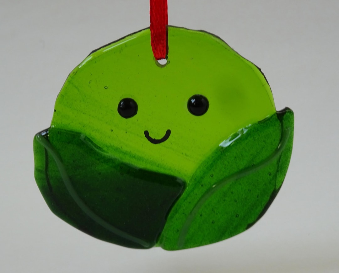 Sprout Christmas Decoration, Glass Bauble, Fused Glass Art, Stocking ...