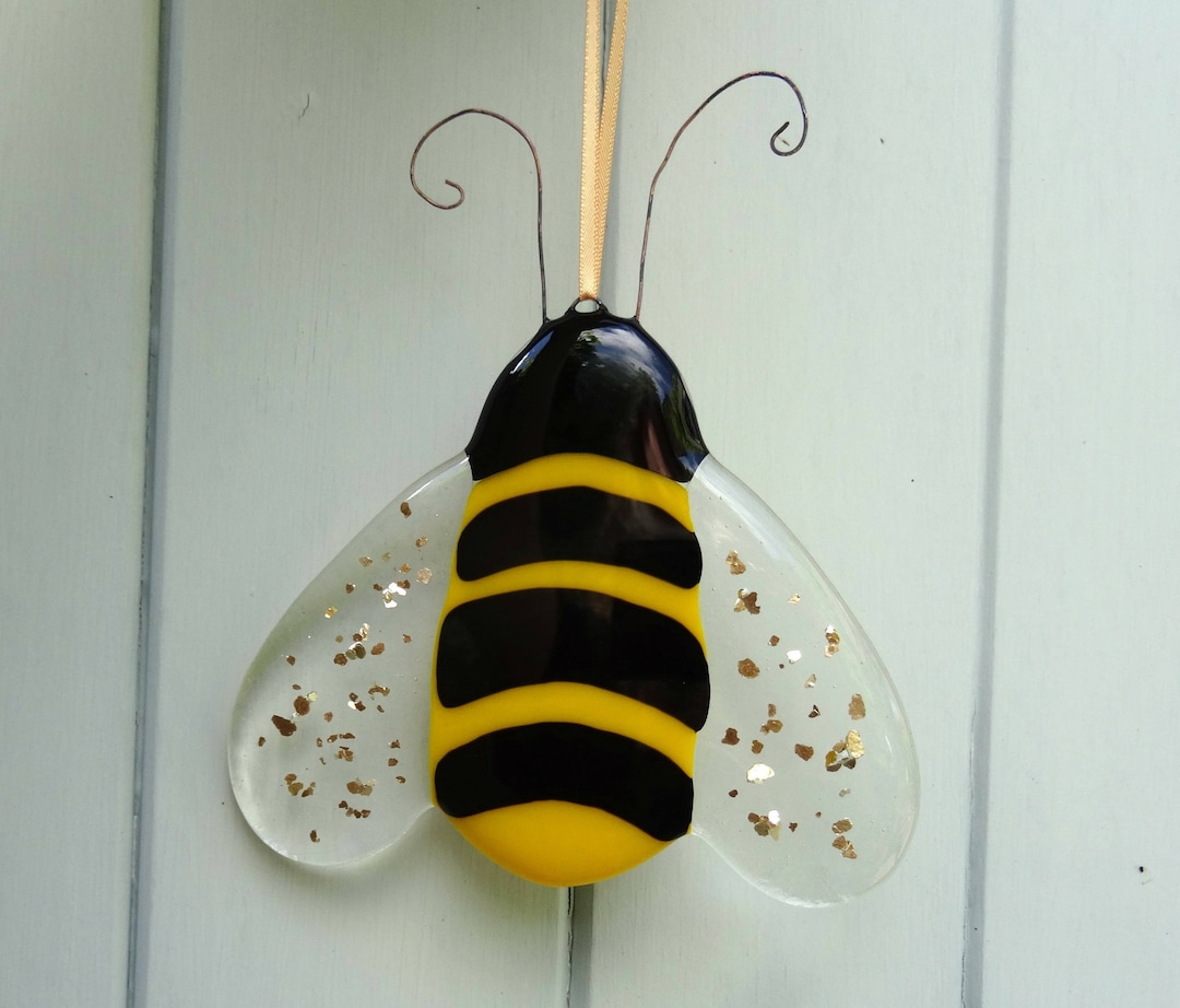 Fused Glass Bumble Bee, Glass Bee, Handmade Stained Glass Art, Bee Gift ...