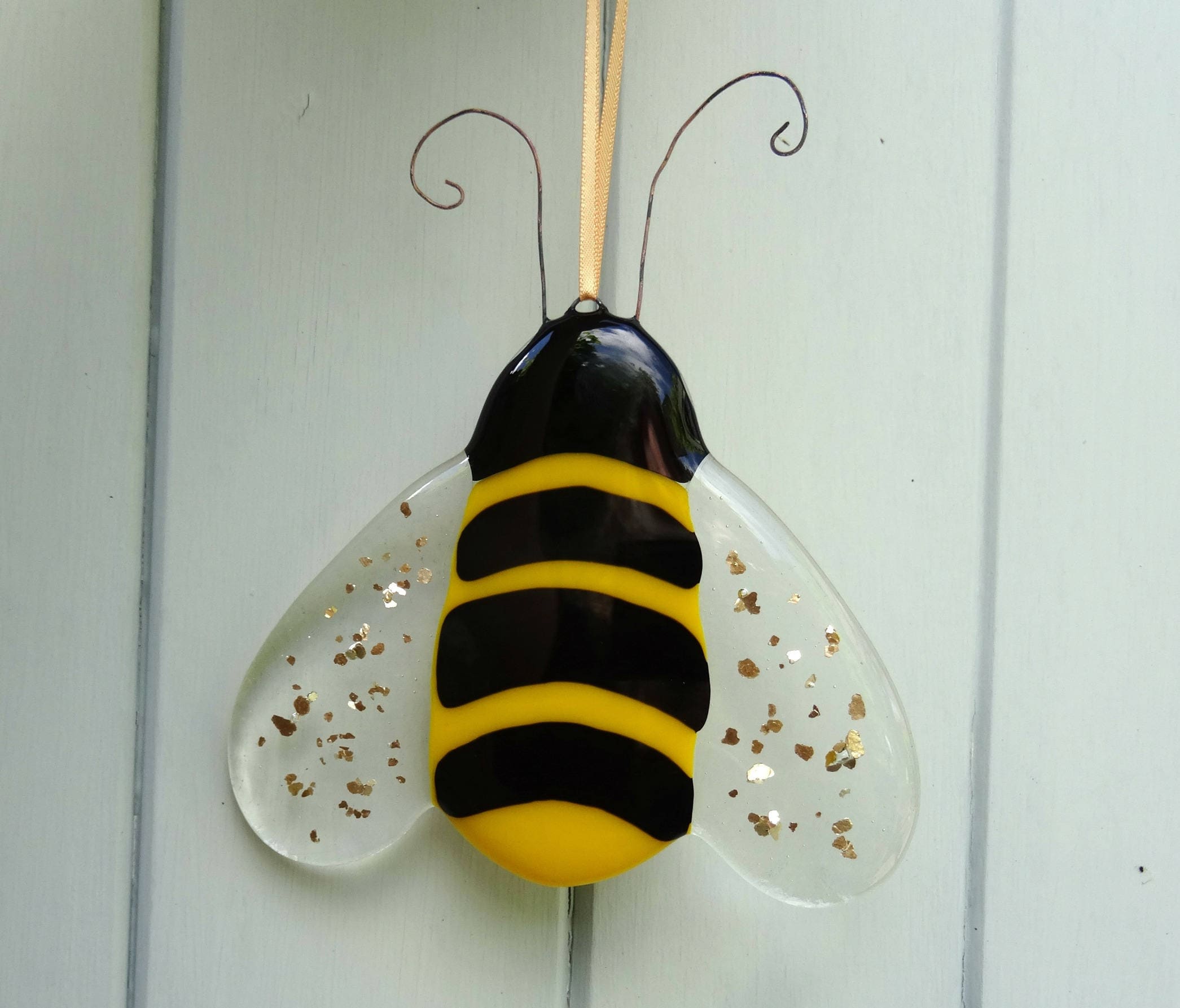 Fused Glass Bumble Bee, Glass Bee, Handmade Stained Glass Art, Bee Gift ...