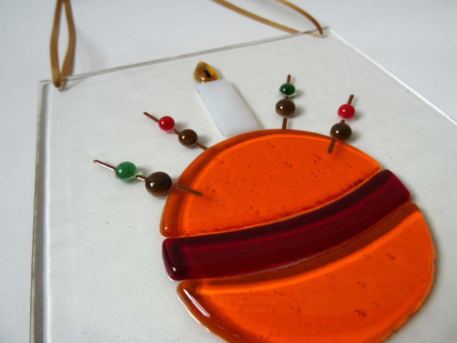 Fused Glass Christingle Panel Stained Glass Art Window | Etsy