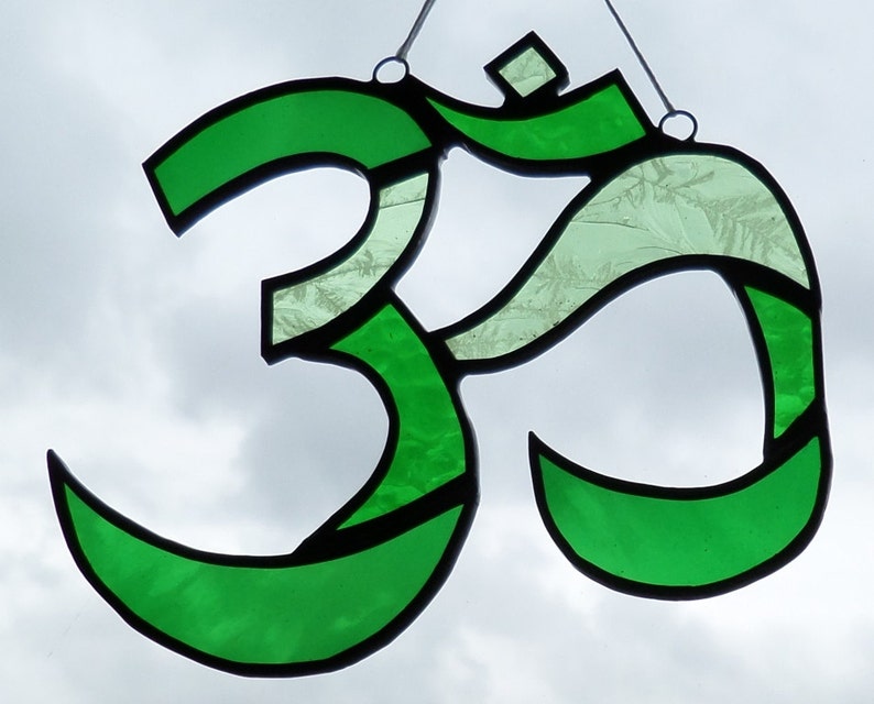 Stained Glass Om Yoga Meditation Symbol Window Decoration | Etsy UK