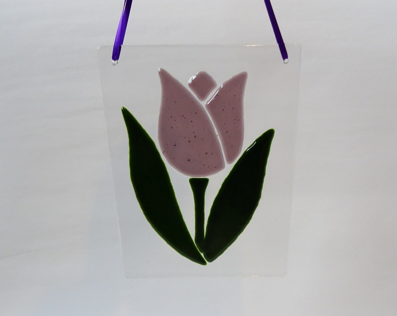 Tulip Stained Glass Window Panel Glass Spring Flower Fused - Etsy