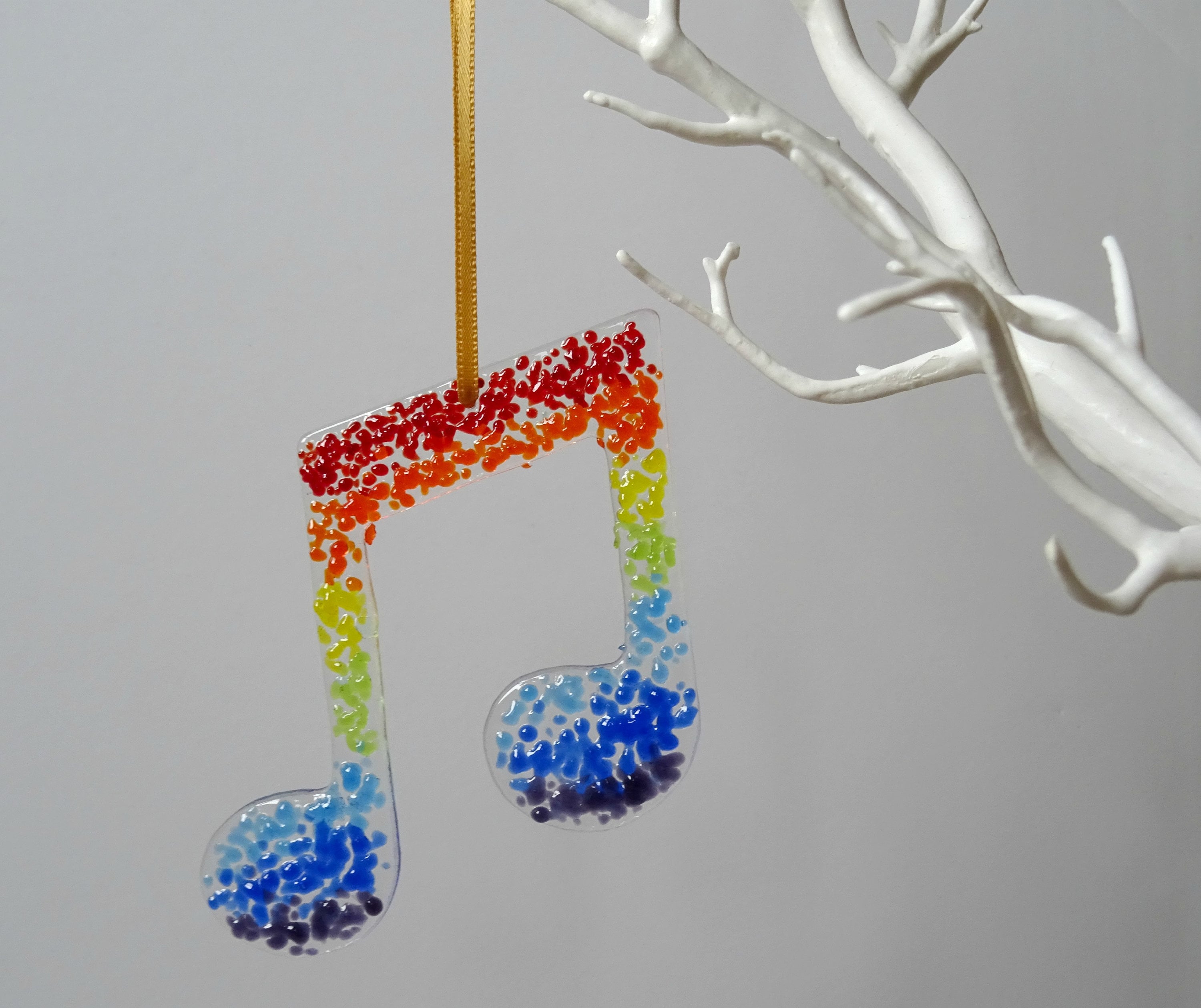 Rainbow Fused Glass Butterfly, Bunny, Music Note, Rainbow Shaped Light ...