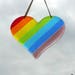 Fused Glass Rainbow Heart Light Catcher Decoration Stained - Etsy