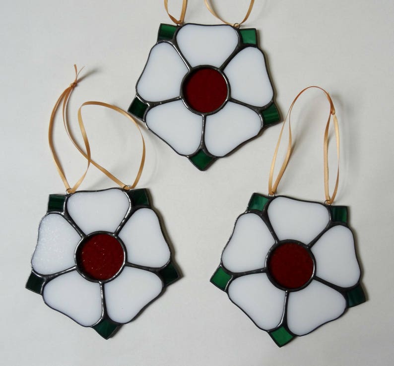 Stained glass Yorkshire Rose Lancashire Rose window | Etsy