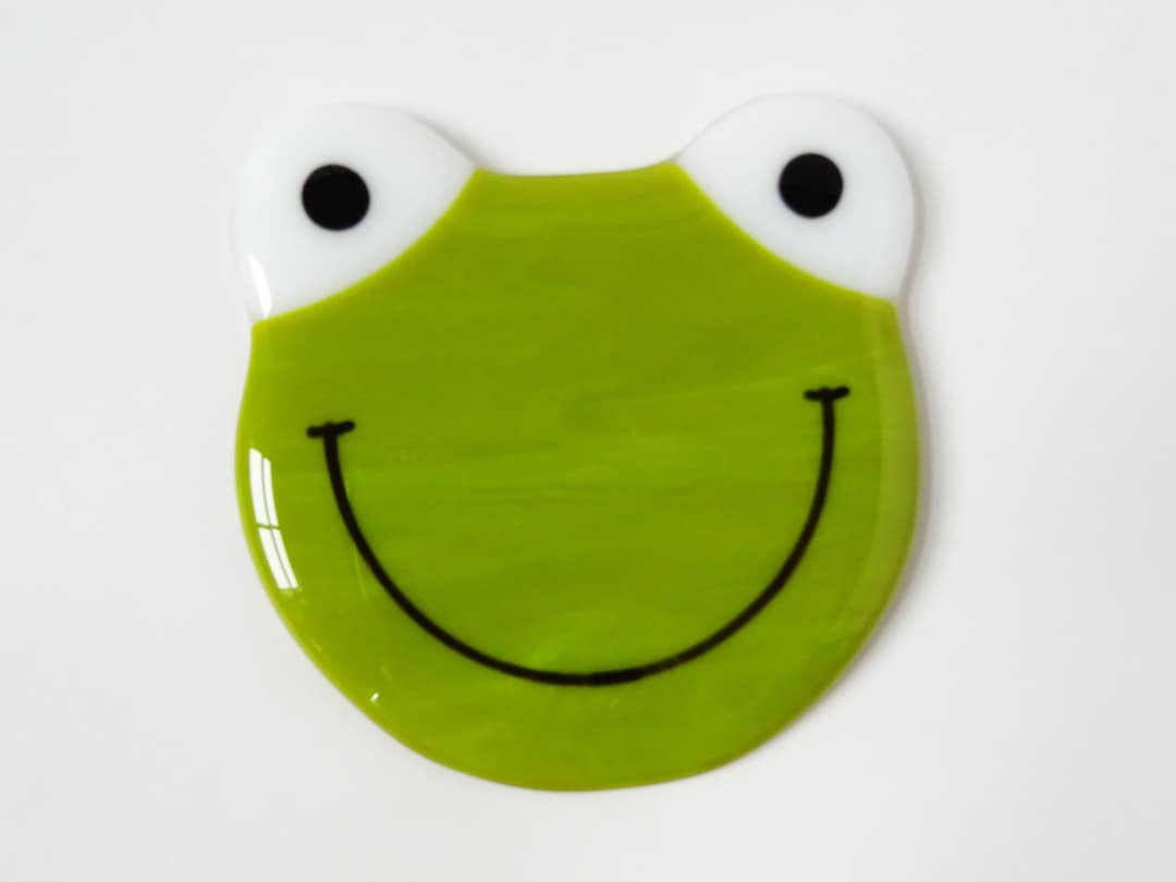 Frog Coaster, Fused Glass Coaster, Drinks Mat, Fused Glass Frog, Gift ...