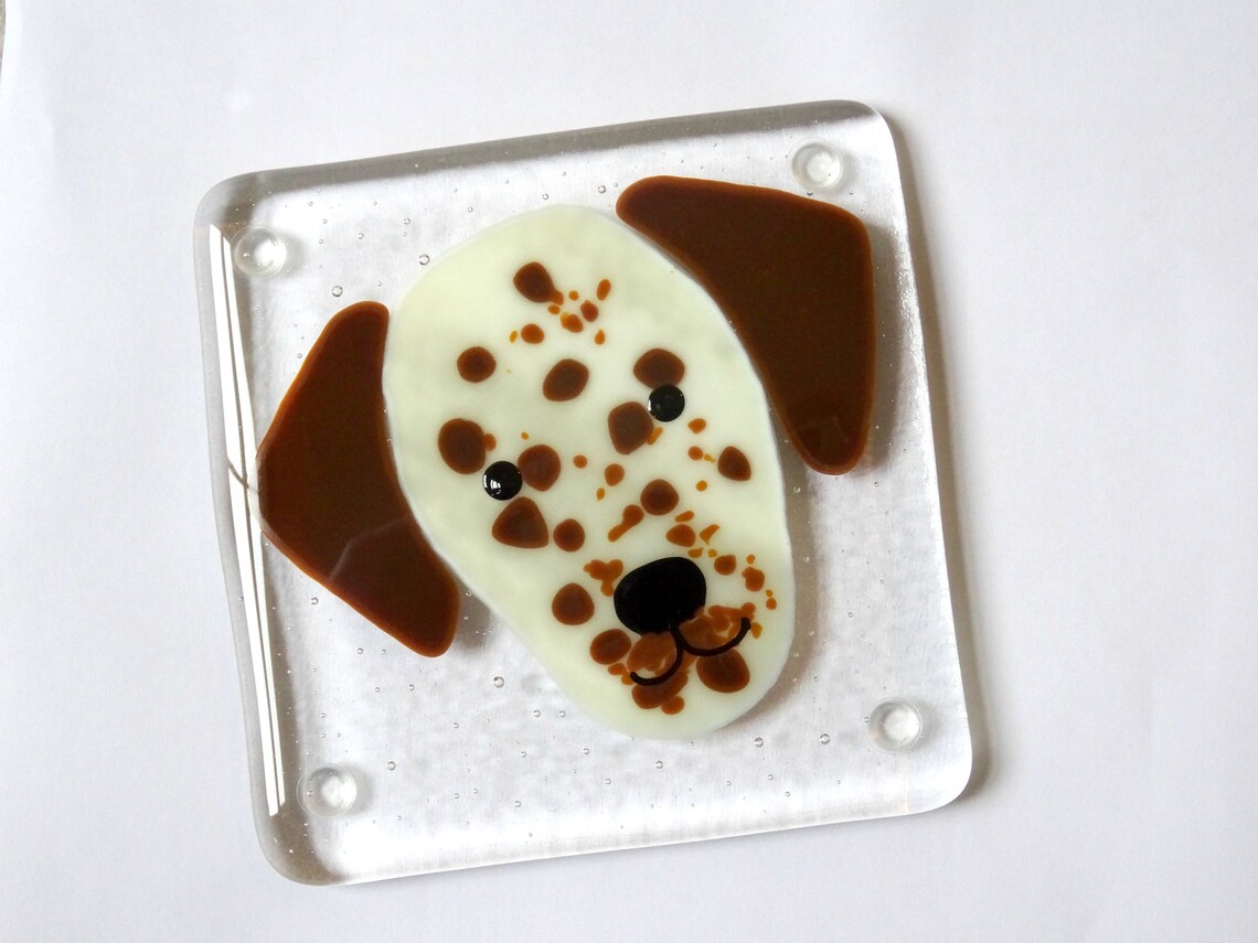 Dog Coaster, Fused Glass Coaster, Fused Glass Dog, Gift for Her, Gift ...