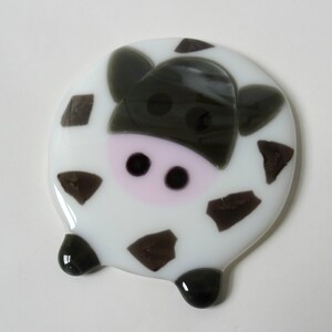 Cow Coaster, Fused Glass Coaster, Drinks Mat, Fused Glass Cow, Gift for ...