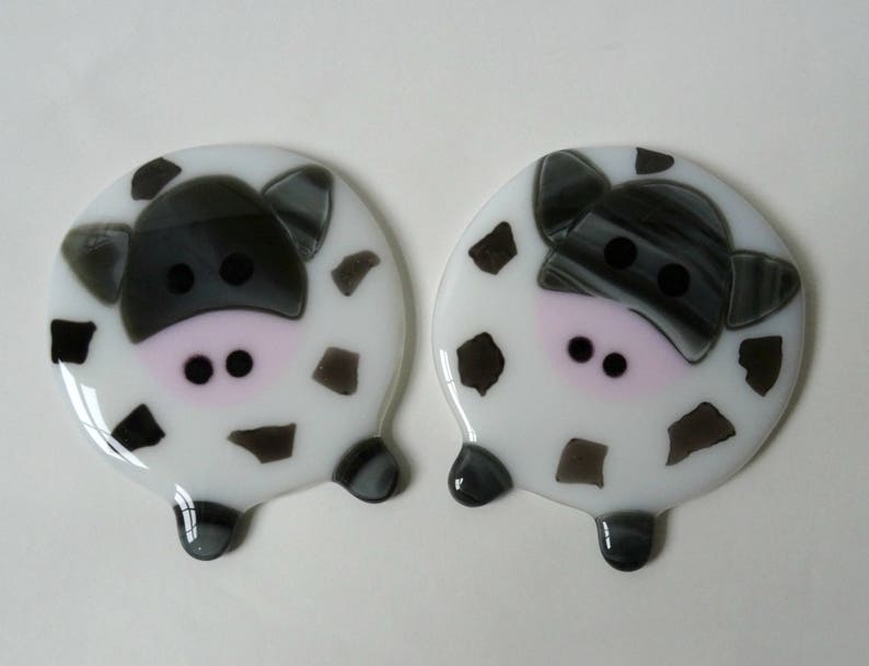 Cow Coaster, Fused Glass Coaster, Drinks Mat, Fused Glass Cow, Gift for ...