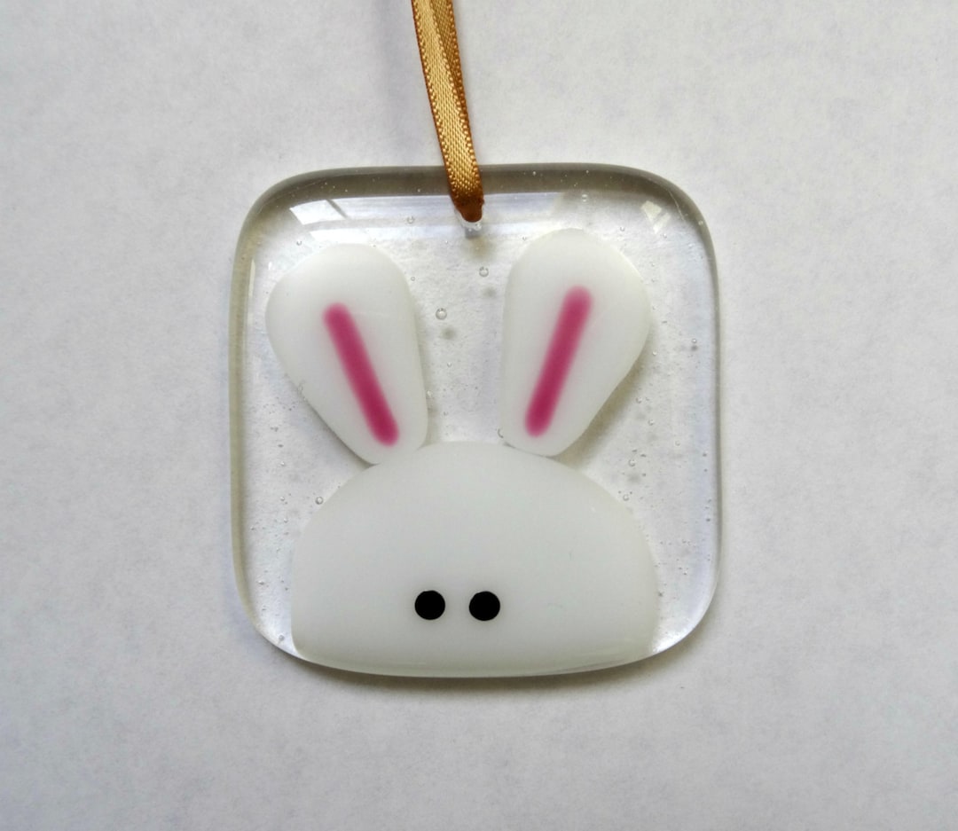Easter Bunny Decoration, Fused Glass Rabbit Light Catcher, Easter Gift ...