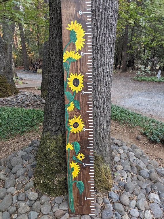 Growth Chart Sunflower Themed Nursery Decor Garden Home - Etsy