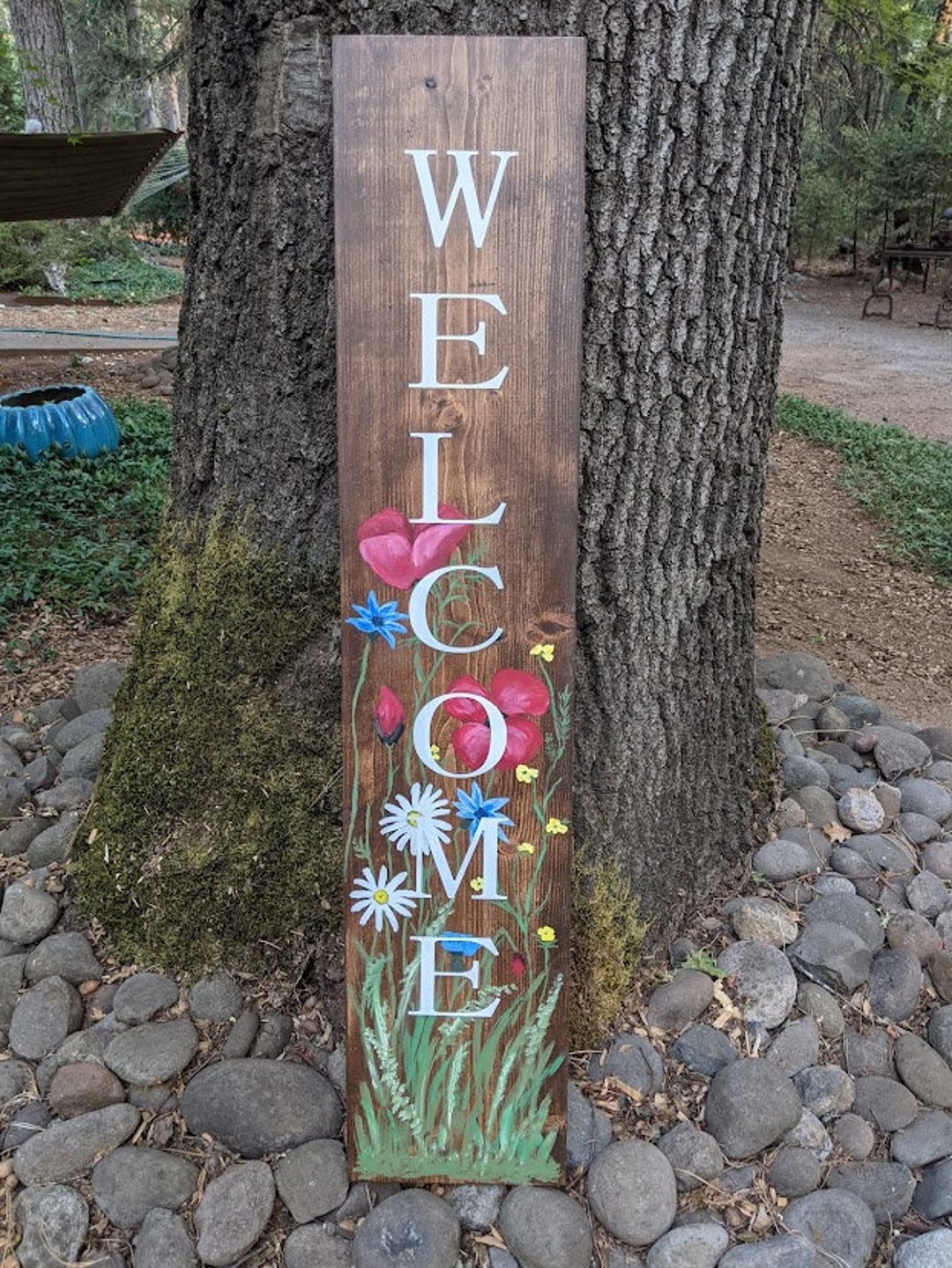 Welcome Sign | Wildflower Themed | Porch Décor | Garden Home Décor ...
