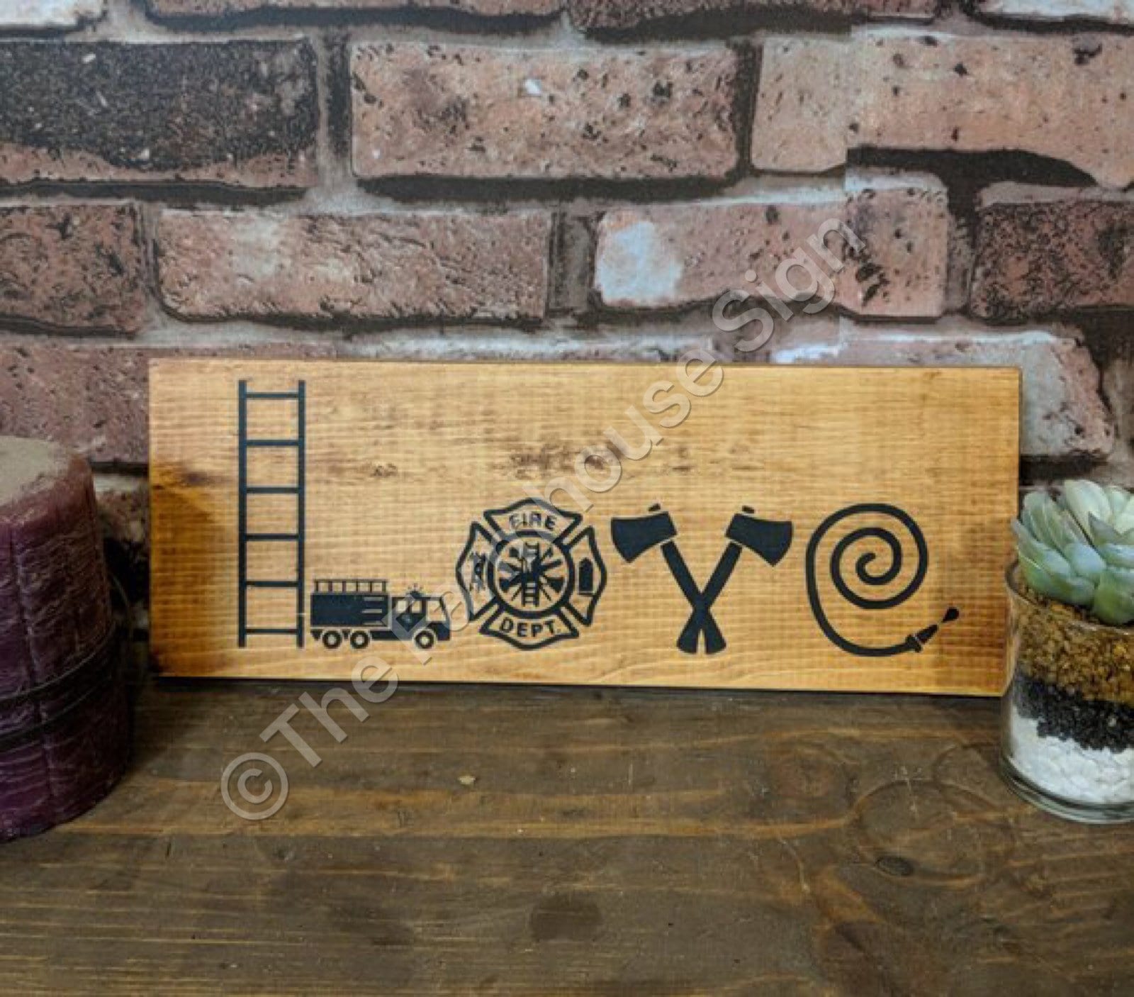 Fireman Love Wood Signs Rustic Sign Love Sign Photo - Etsy