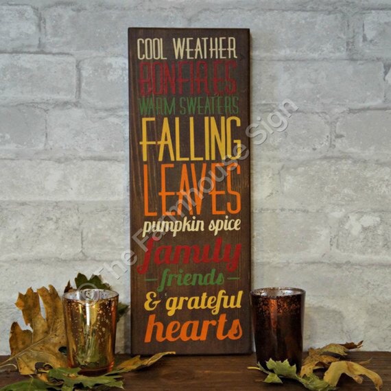 Fall Words Wood Signs Rustic Sign Fall Sign Home Decor | Etsy