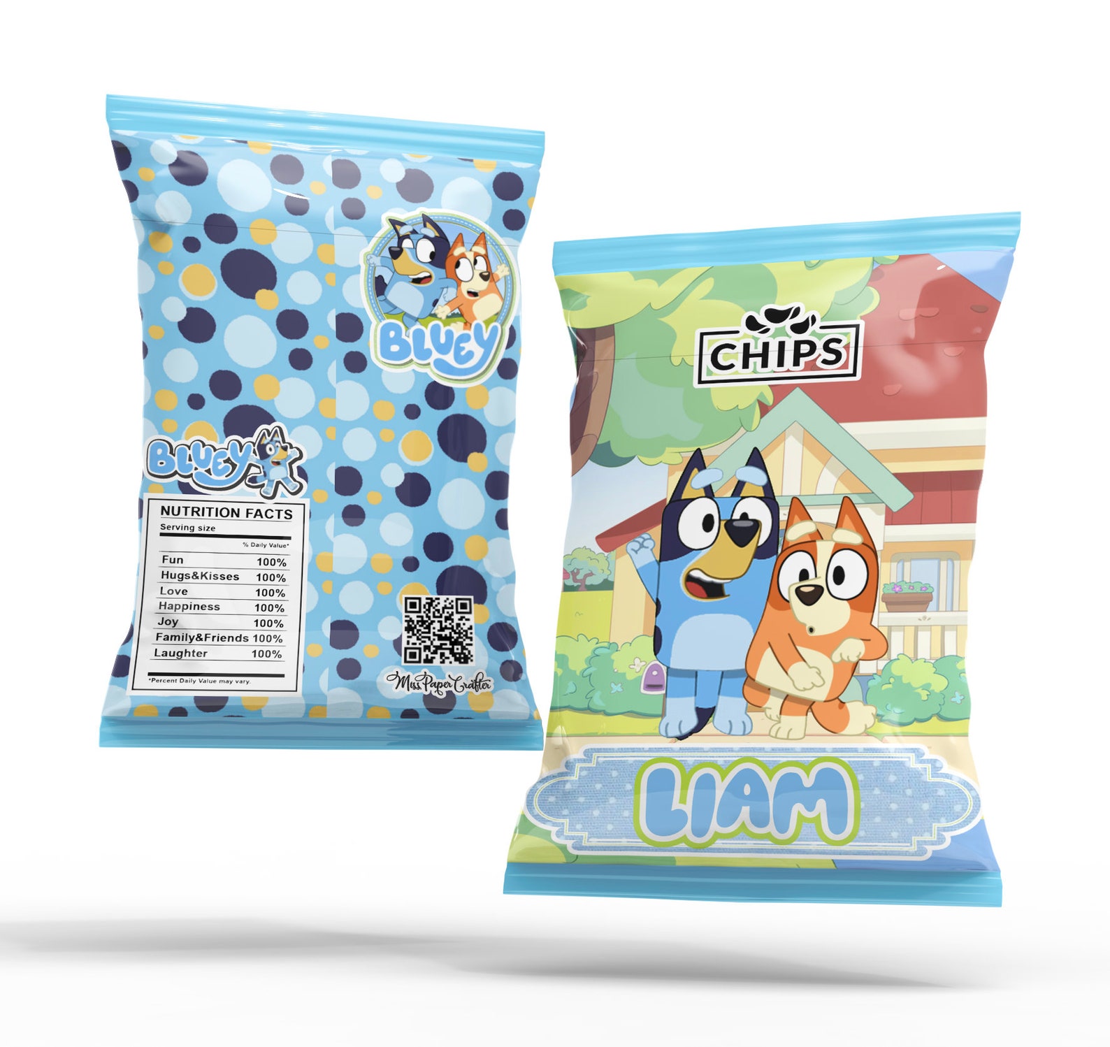 Bluey Birthday, Bluey Chip Bags - Etsy
