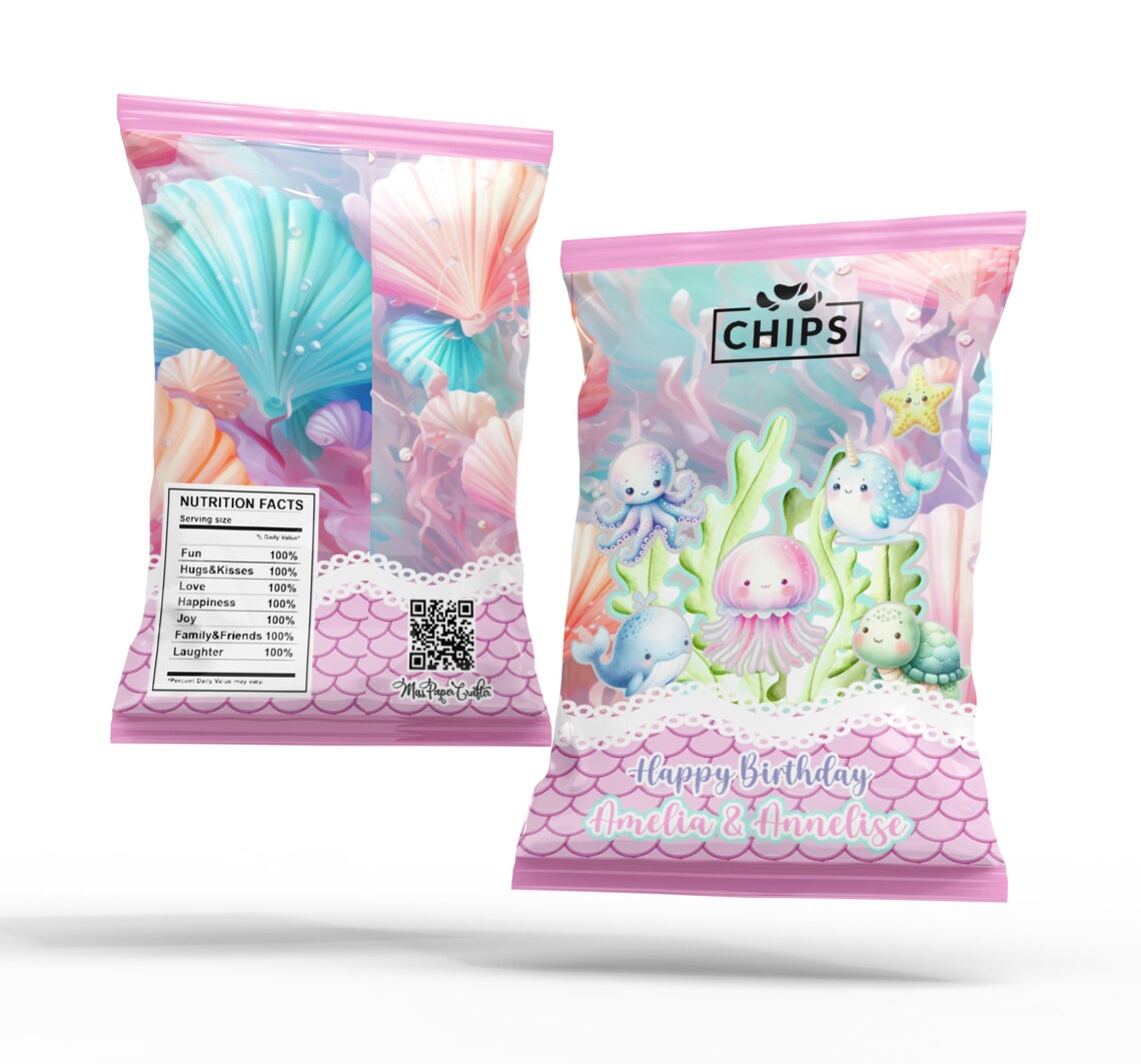 Mermaid Chip Bags, Little Mermaid Chip Bags, Under the Sea Chip Bags ...