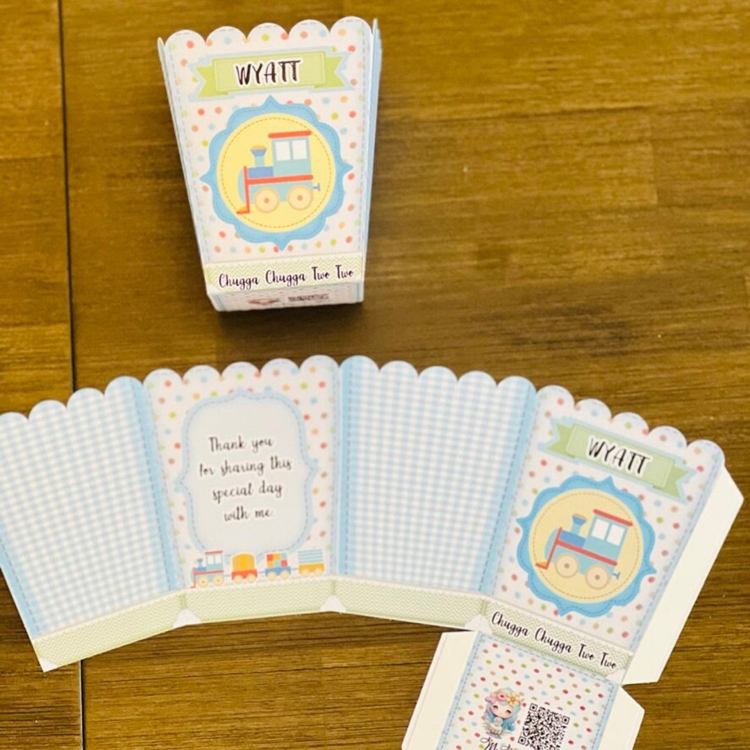 Train Popcorn Box, Personalized Train Popcorn Box, Custom Train Treat ...